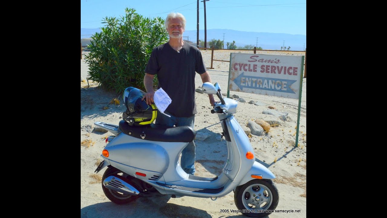 2005 Vespa ET2/ 50cc for sale www.samscycle.net - YouTube