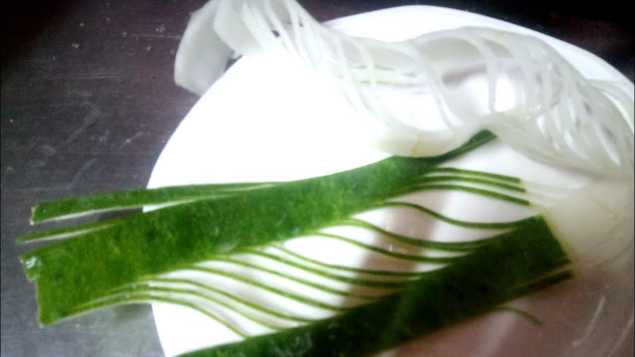 Simple easy beautiful cocumber & spring onion flower decoration carving ...