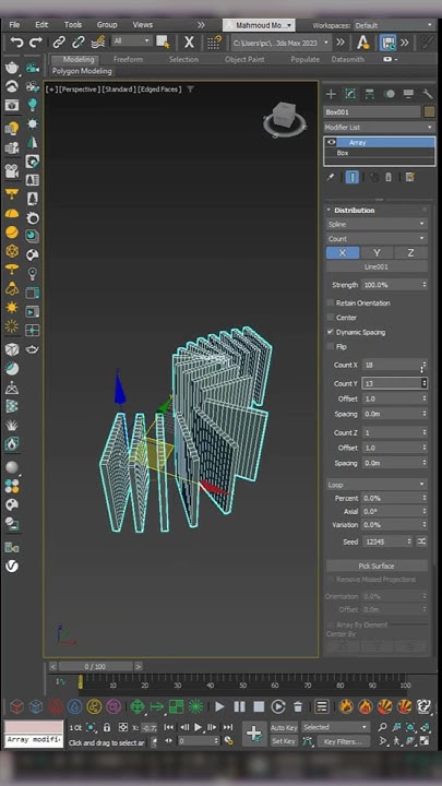 رتّب أي Object على Spline في ثواني باستخدام Modifier Array! - YouTube