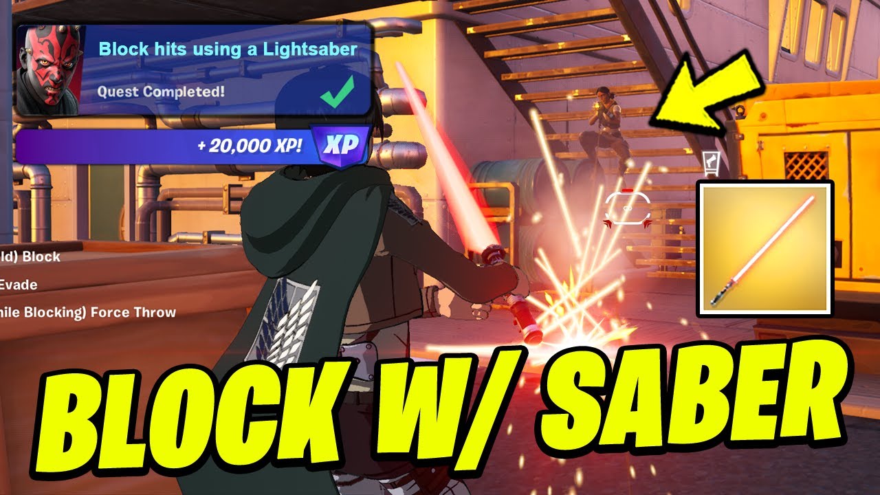 How to EASILY Block Hits using a Lightsaber - Fortnite Star Wars Quest ...