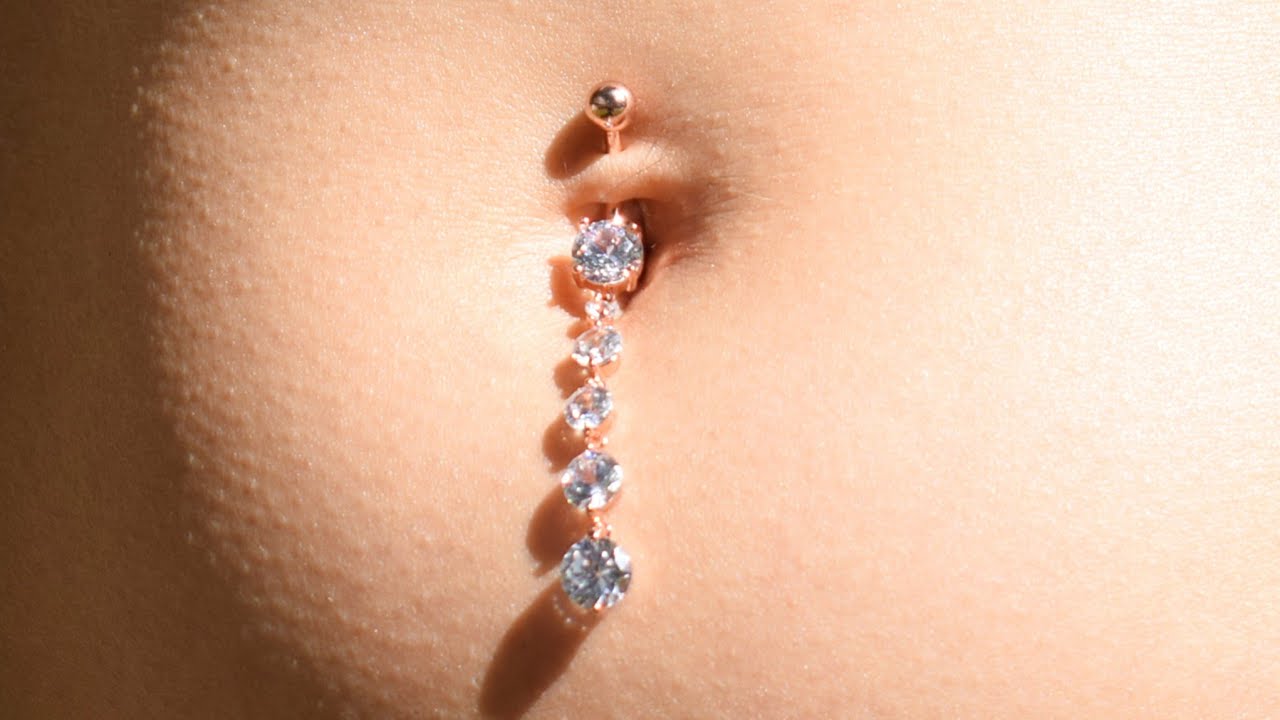 A Beautiful Long Dazzling Belly Button Ring | Lolias - YouTube