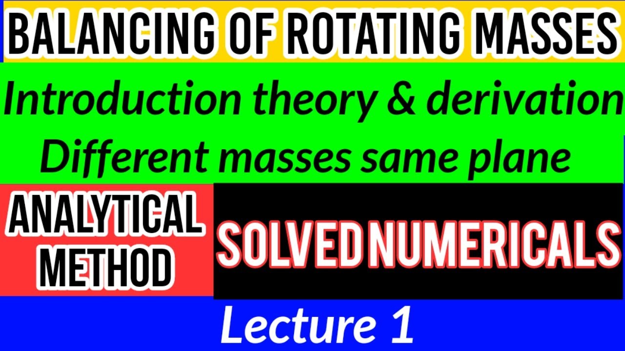 Balancing of rotating masses [Lecture 1]- Analytical method explained ...