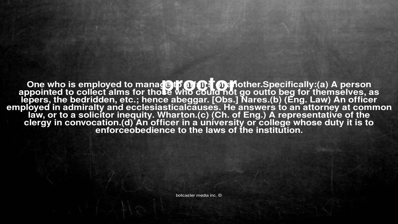 What does proctor mean - YouTube