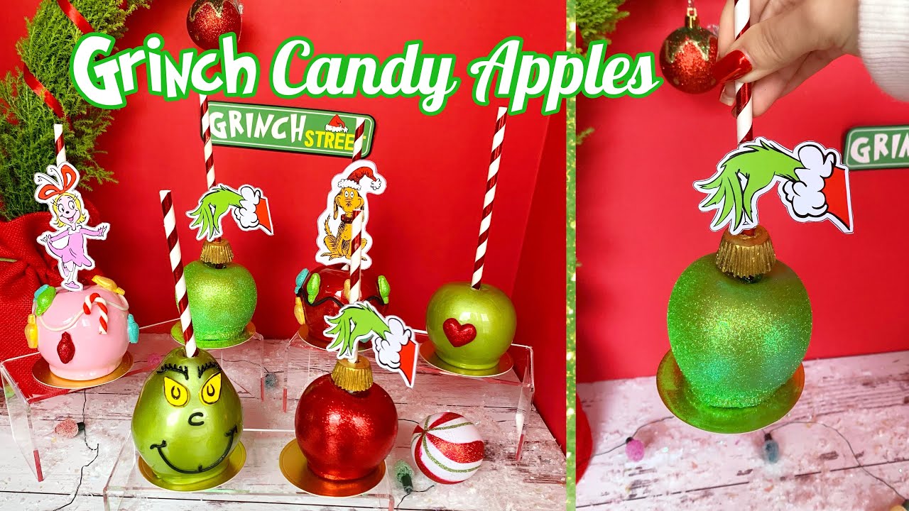 GRINCH Candy Apples | Free Christmas Candy Apple Class | DIY Grinch ...