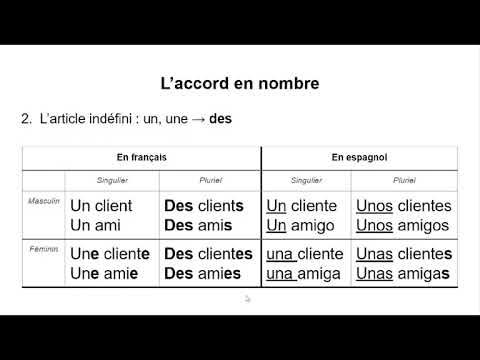 Le genre et le nombre dans le groupe nominal : français / espagnol ...
