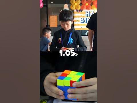 1 Second RUBIK’S CUBE Solve by Yiheng Wang! Unofficial Word Record - YouTube
