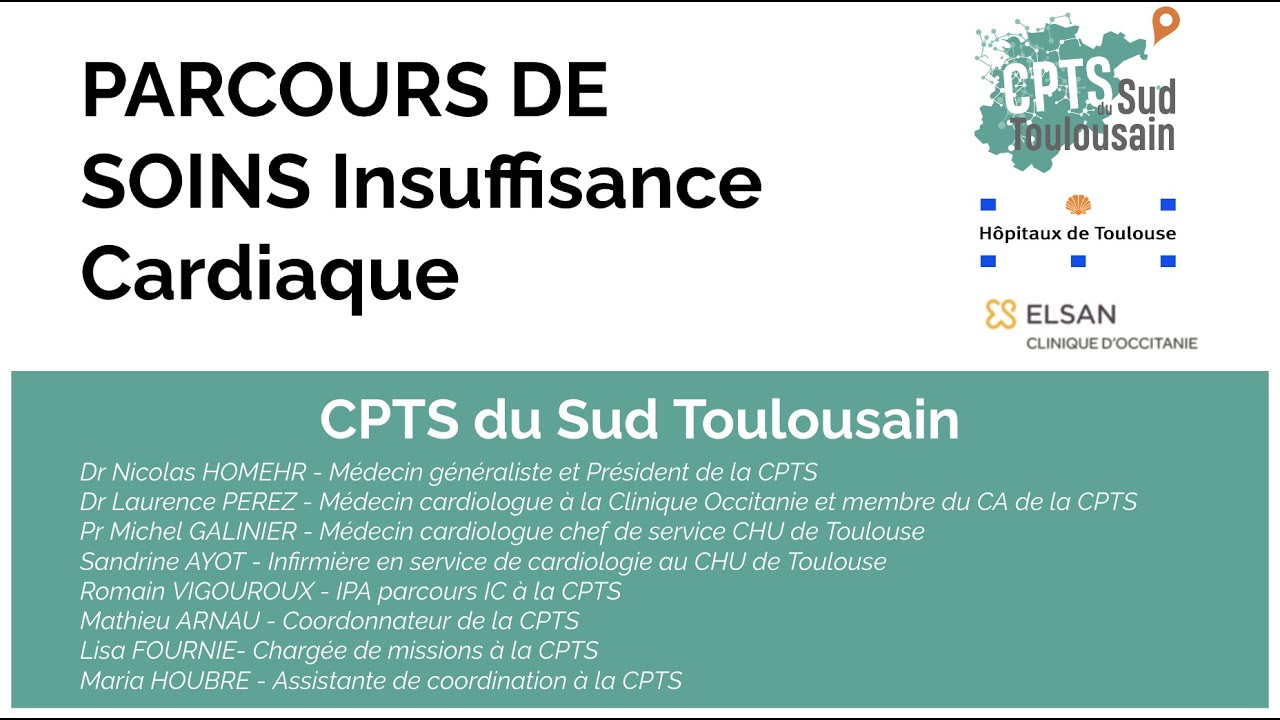 Formation insuffisance cardiaque - CPTS du Sud Toulousain / CHU de ...