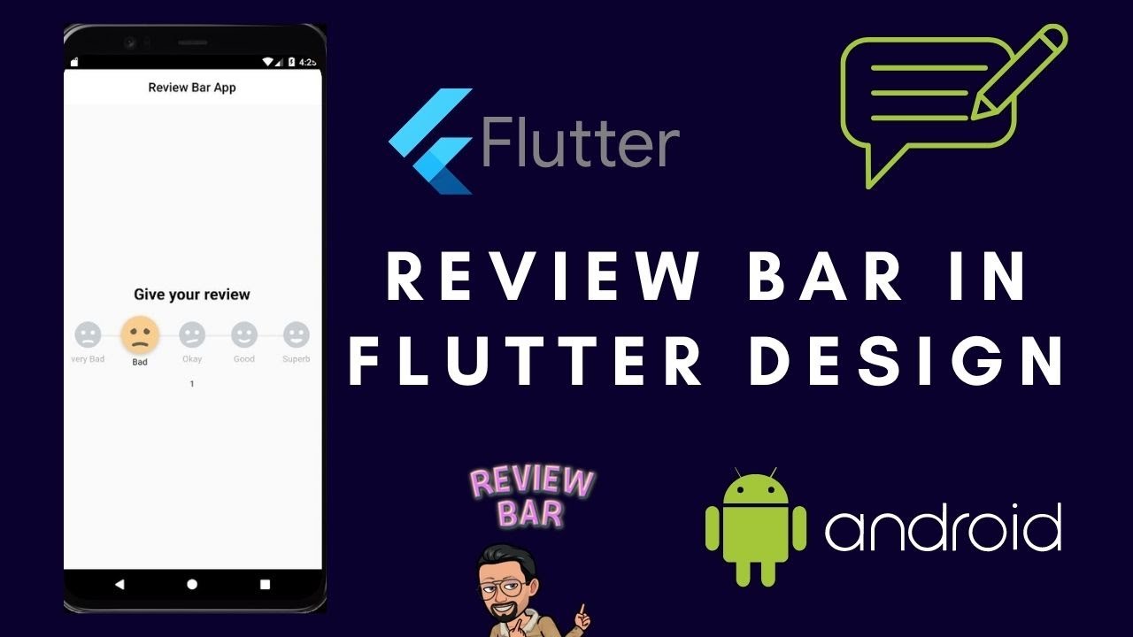 REVIEW BAR DESIGN IN FLUTTER || FLUTTER UI TUTORIAL || FLUTTER UI ...