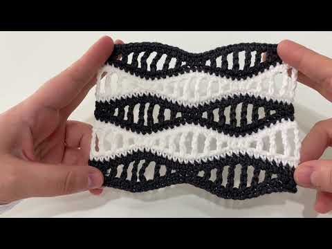 SÜPER EASY CROCHET-KNİTTİNG-İKİ RENKLİ DALGA MODEL ÖRGÜ YAPIMI