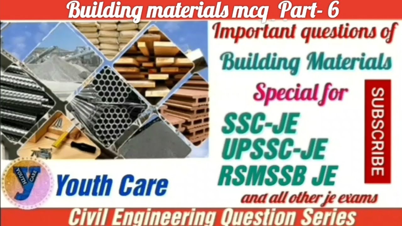 Building materials MCQ part 6 !! Civil engineering question series ...