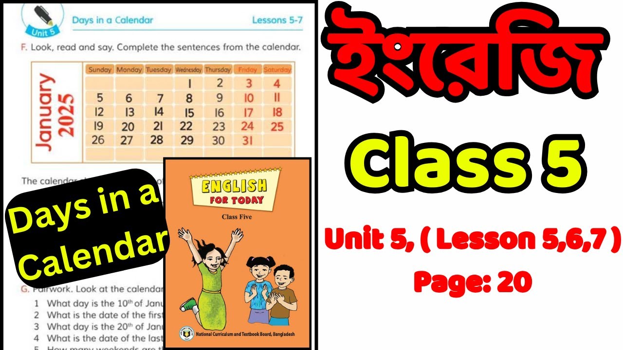 Class Five English। English For Today। Class Five- Unit 5 ( Lesson 5,6 ...