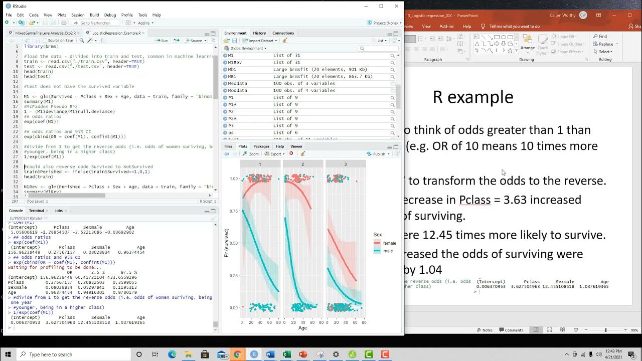 Logistic Regression Example Using R and JASP - YouTube