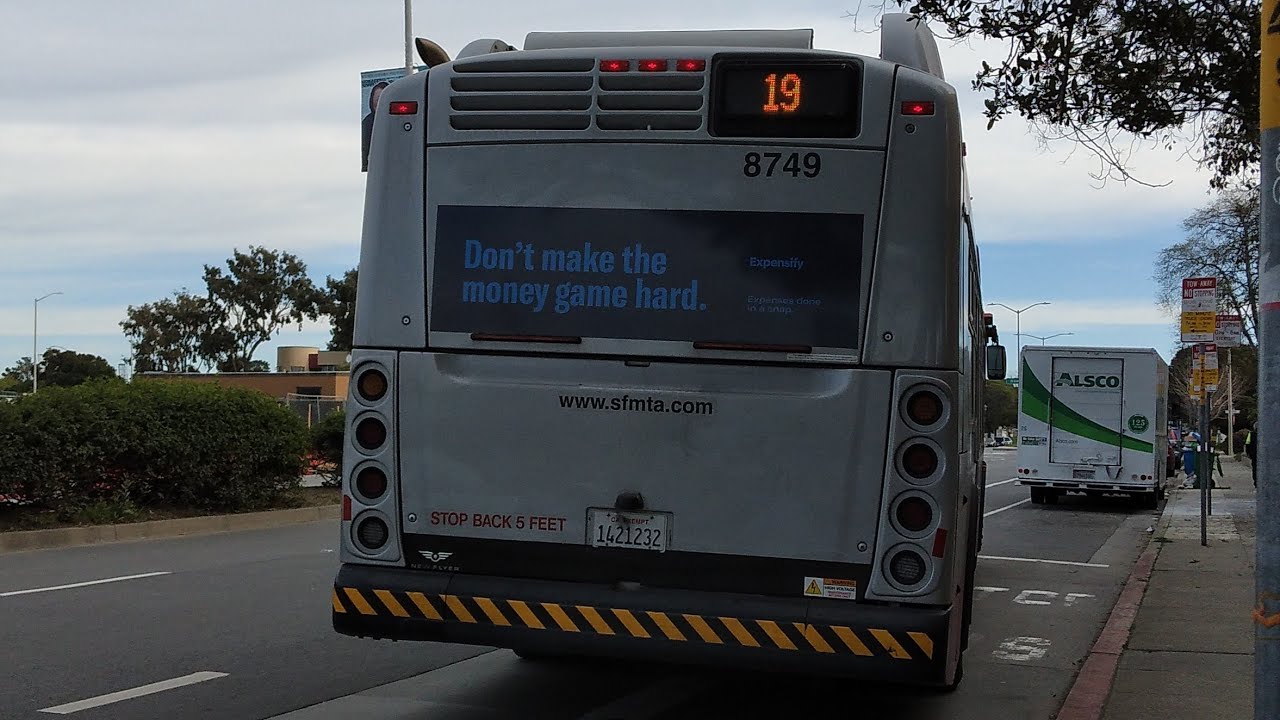 SF Muni 2013 New Flyer XDE40 8749 on Route 19 Polk - YouTube