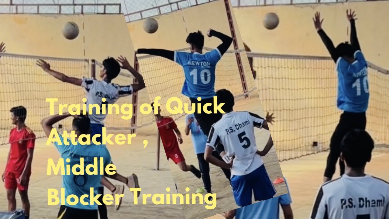 Training of Middle Blocker / Quick Attackers, Spike and Block - YouTube