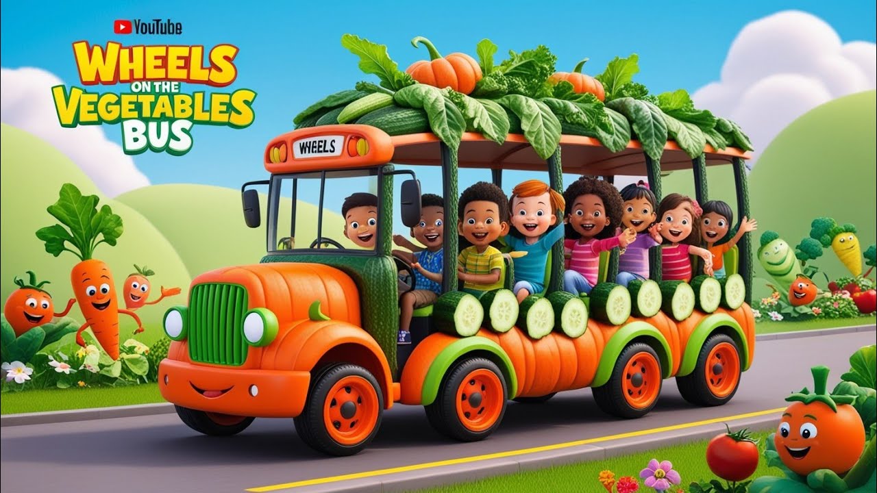 "🚍🎶 Wheels on the Vegetable Bus: Fun Nursery Rhymes that Kids LOVE ...