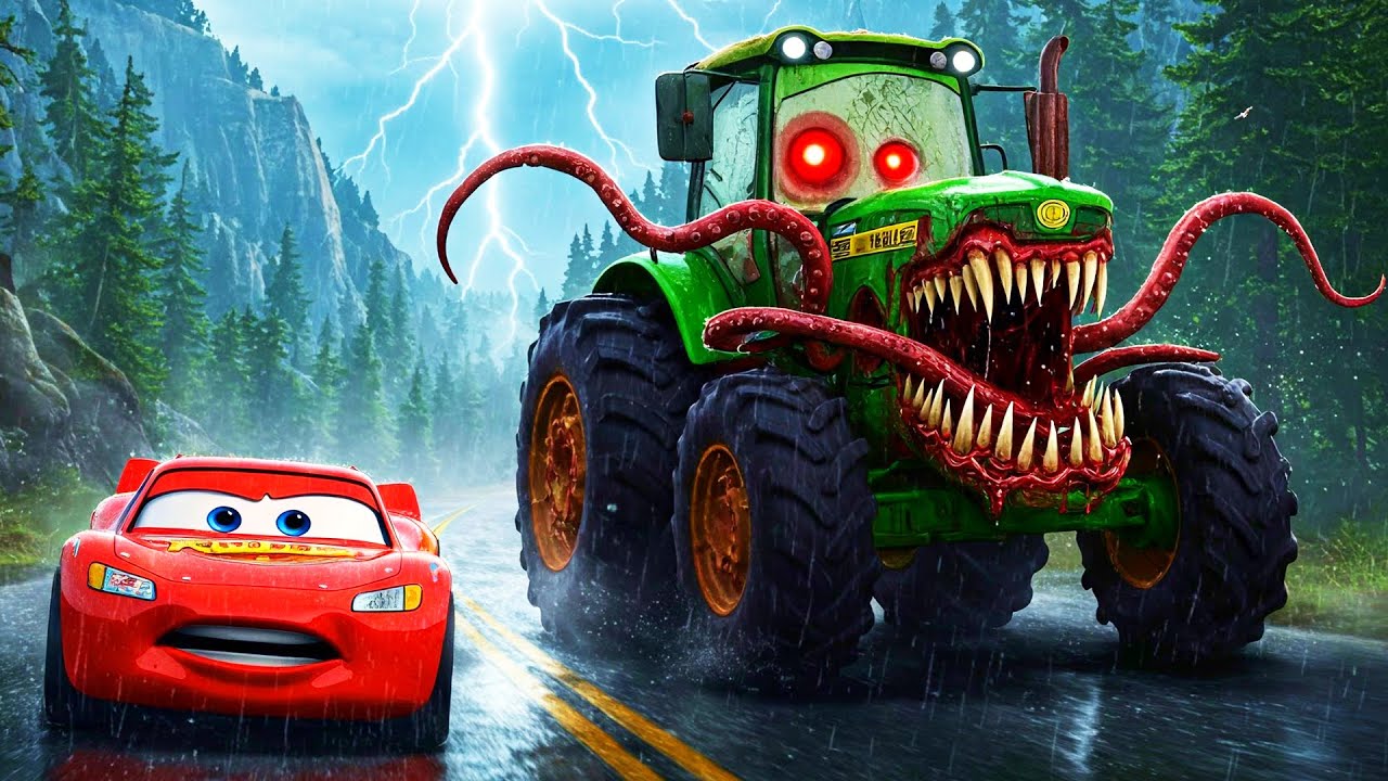 Big & Small vs Epic Escape: McQueen and Tow Mater VS TRACTOR ZOMBIE ...