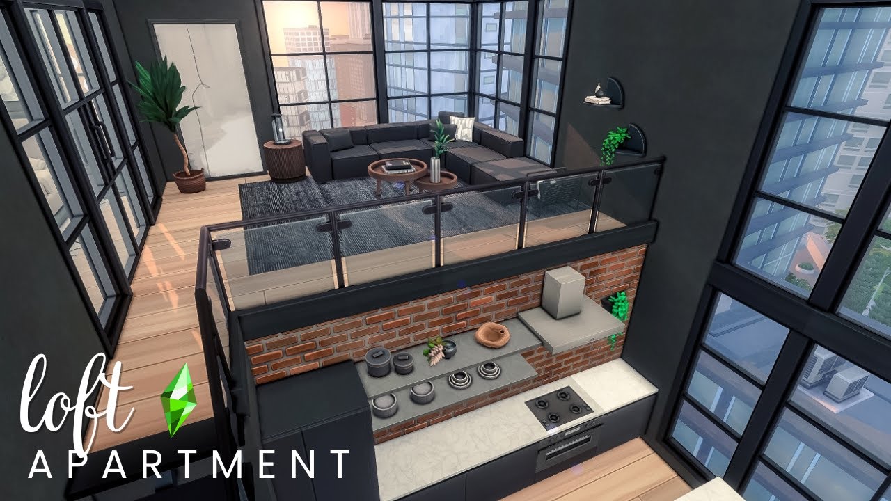 LOFT APARTMENT SIMS 4 701 Zenview Renovation Speedbuild - YouTube