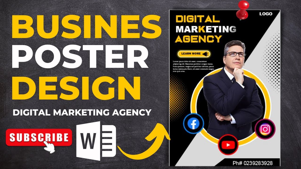 Digital Marketing Agency Poster Design In MS Word. How to Make a ...