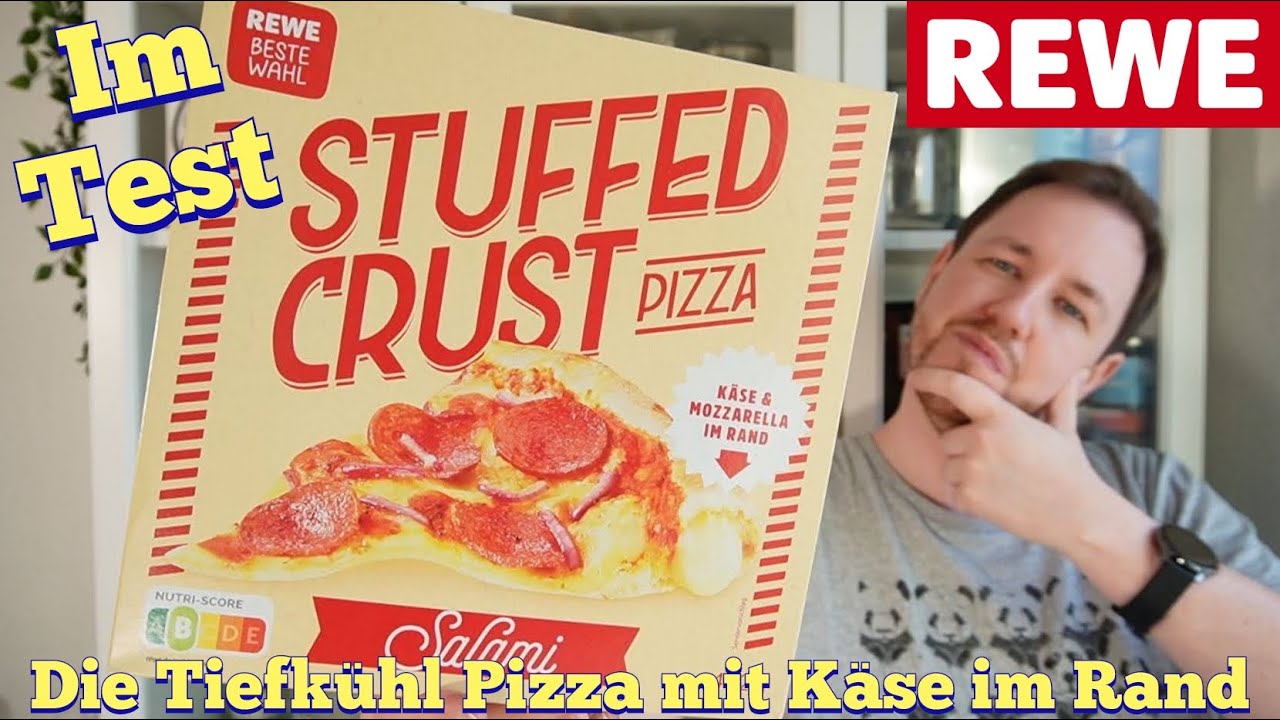 REWE: Stuffed Crust Pizza Salami "mit Käse Rand" im Test - YouTube