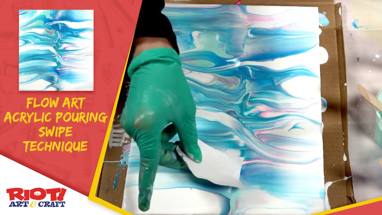 Flow Art Acrylic Pouring - Swipe Technique - YouTube