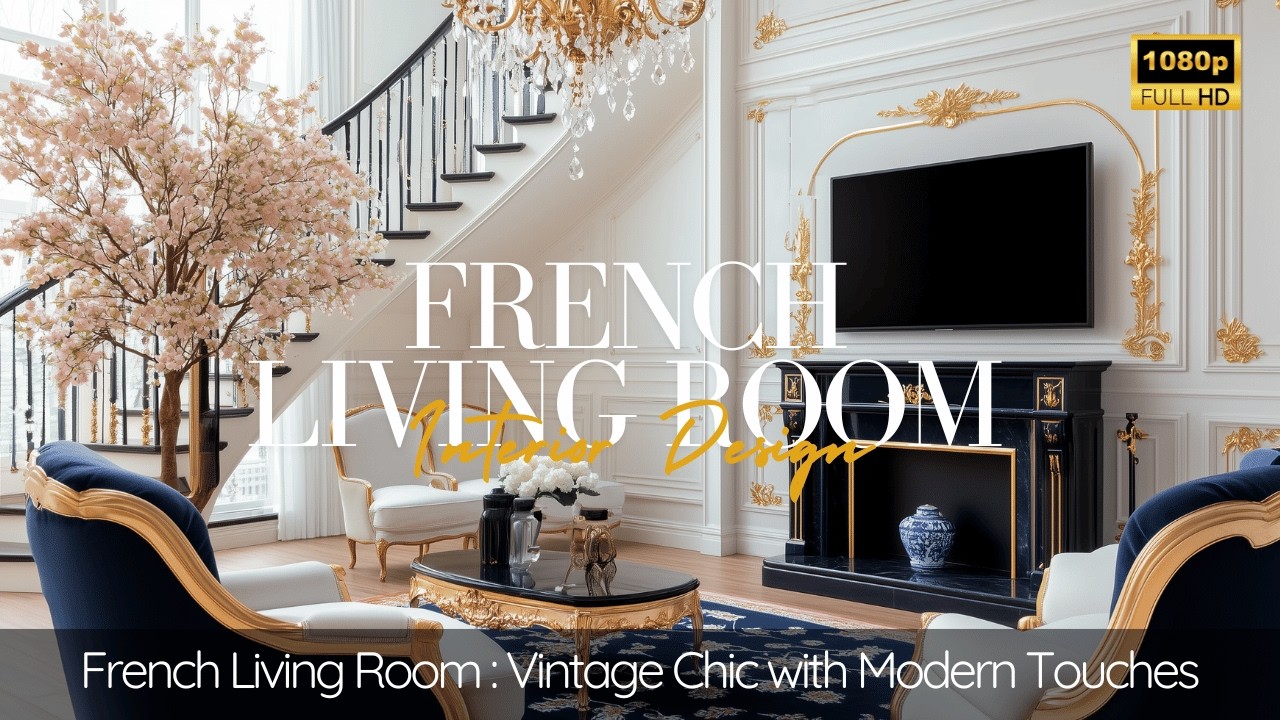 French Living Room : Vintage Chic with Modern Touches - YouTube