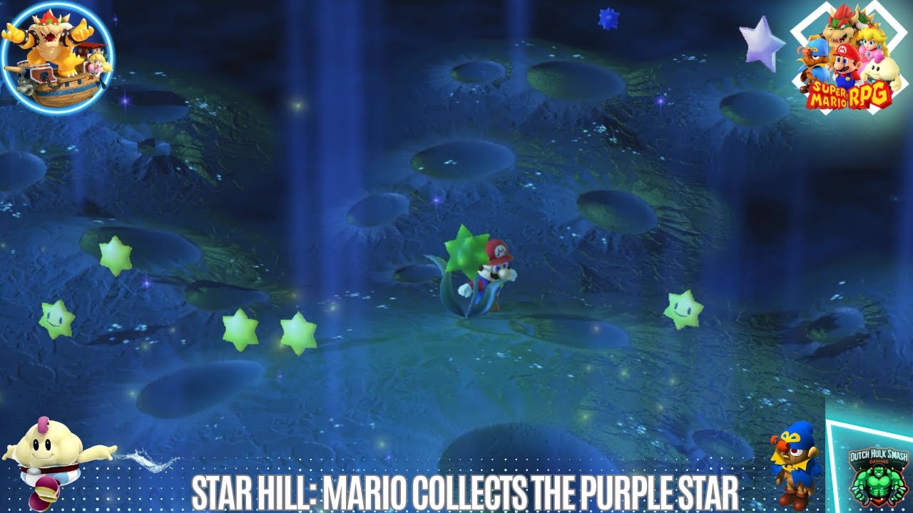 Star Hill: Mario collects the Purple Star in Super Mario RPG Remake ...