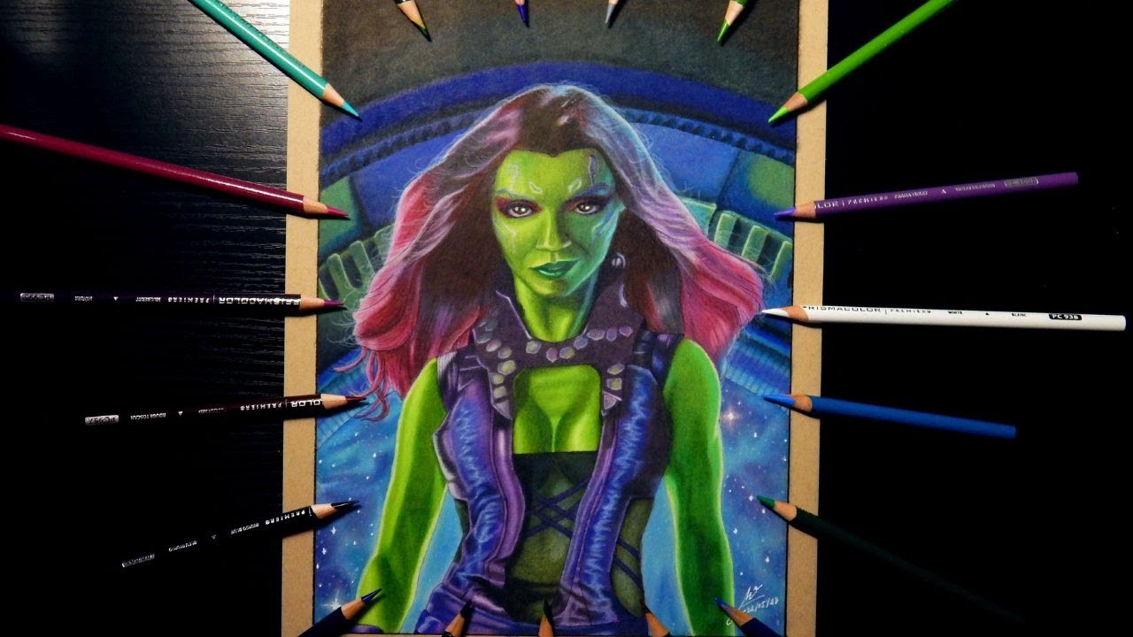 Drawing Gamora: MCU Guardians of the Galaxy Fanart (Timelapse) - YouTube