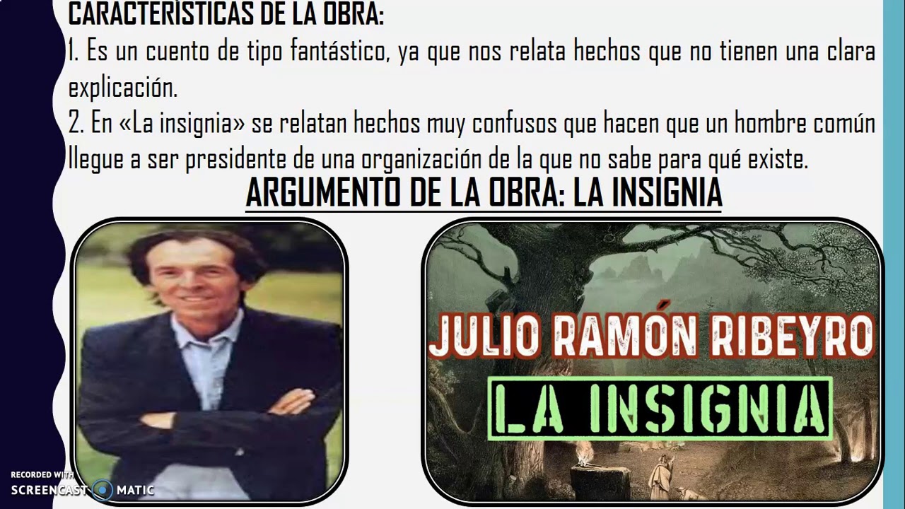 JULIO RAMÓN RIBEYROS LA INSIGNIA 4TO DE PRIMARIA - YouTube