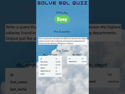 SOLVE SQL QUIZ #1 #easy