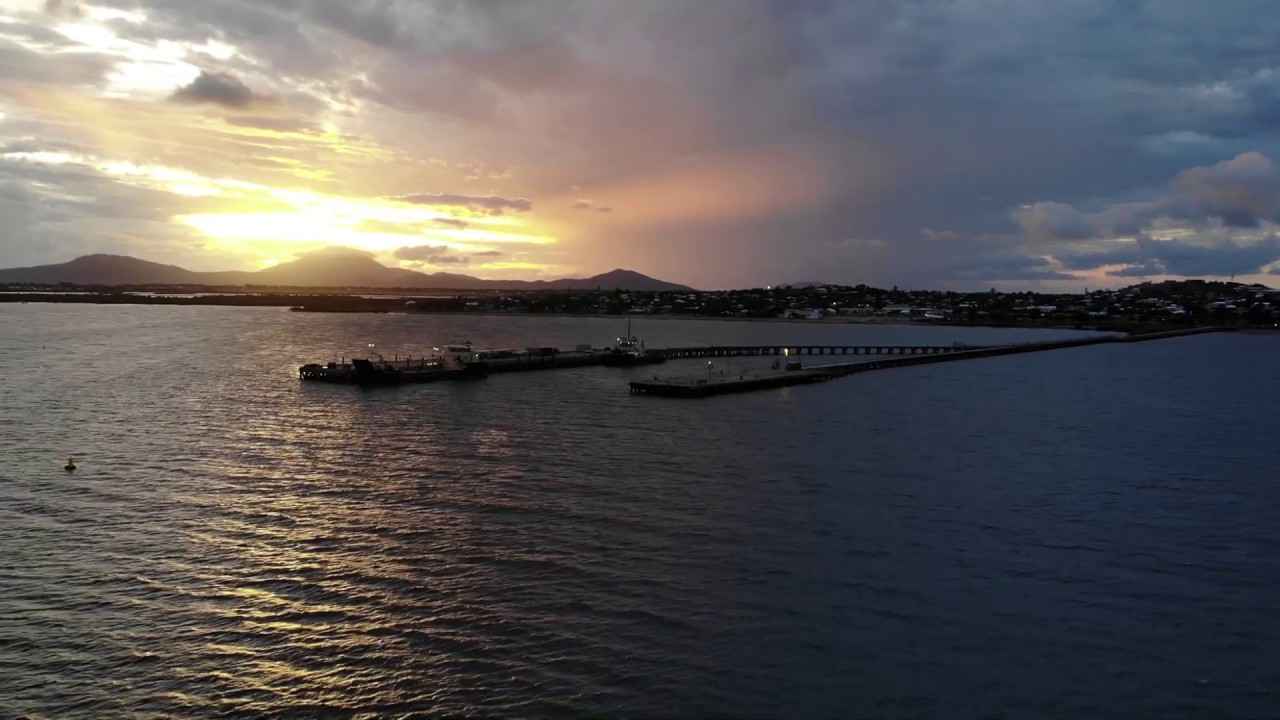 Drone - Bowen Sunset Pier/Jetty Water (Dolly Pull) Test - 4K - YouTube