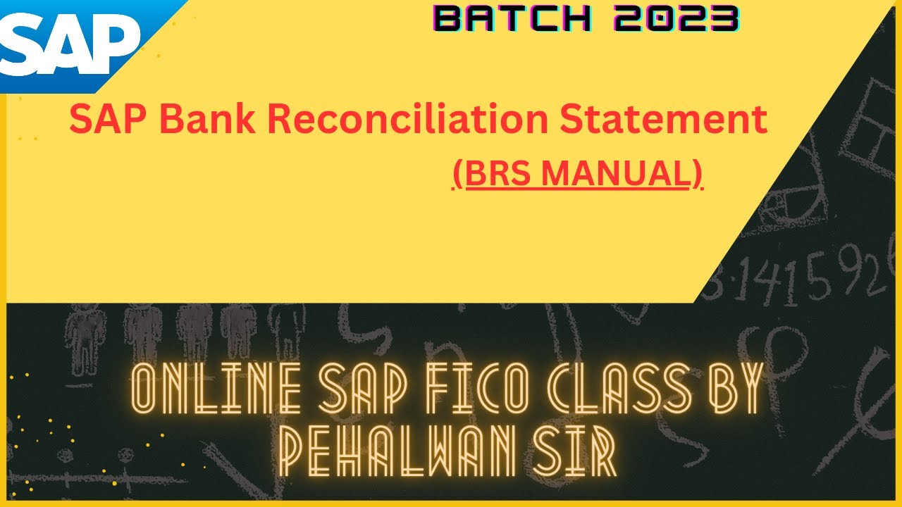 SAP Bank Reconcilliation Statement (BRS-Manual) "CONCEPT" by Pehalwan ...