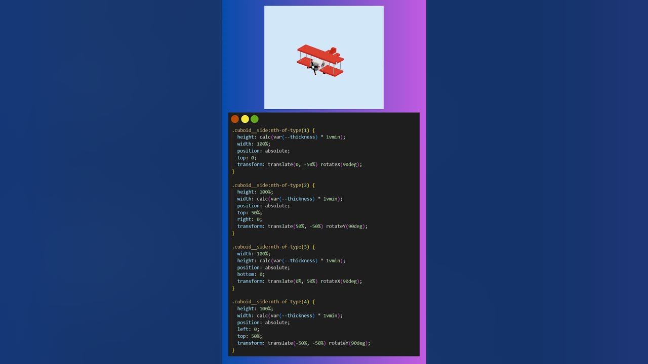 3D Air Plane Using HTML CSS #html - YouTube