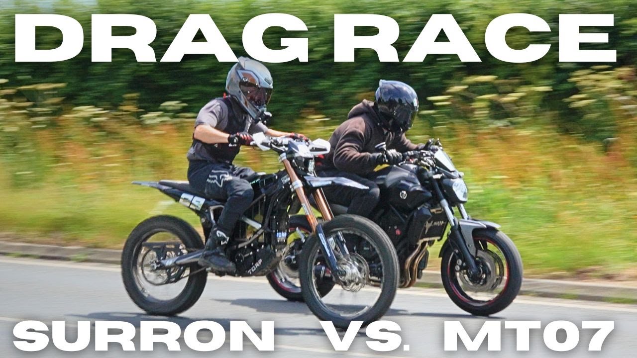 100MPH DRAG RACE! Surron vs 700cc Yamaha MT-07 💨 - YouTube
