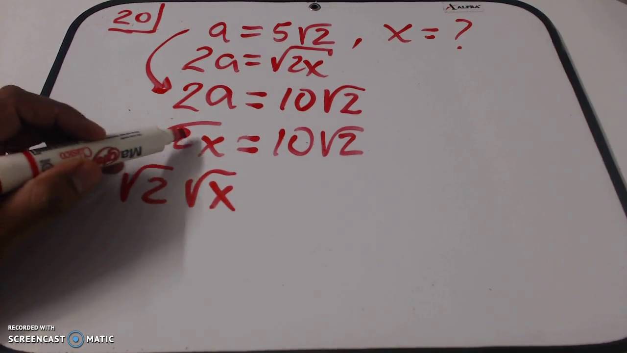 New SAT Math What is the value of x? if a=5... - YouTube
