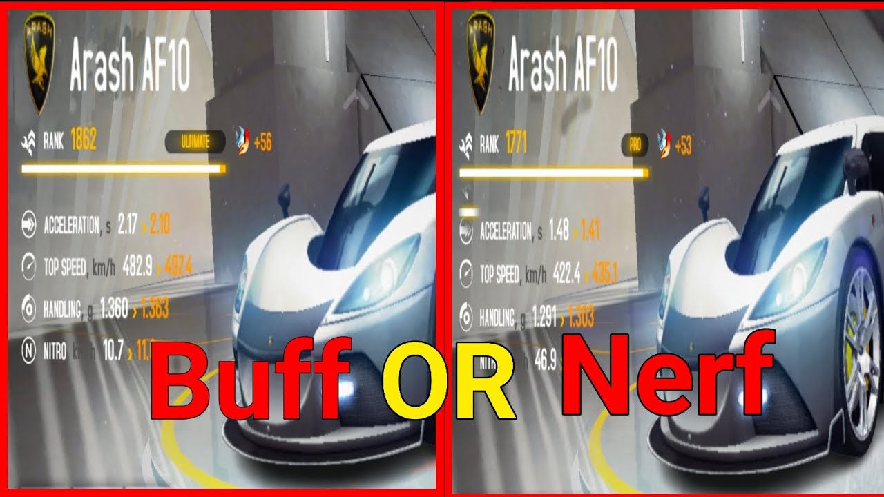 GL BUFF or NERF Arash AF10 In Asphalt 8 | Multiplayer - YouTube