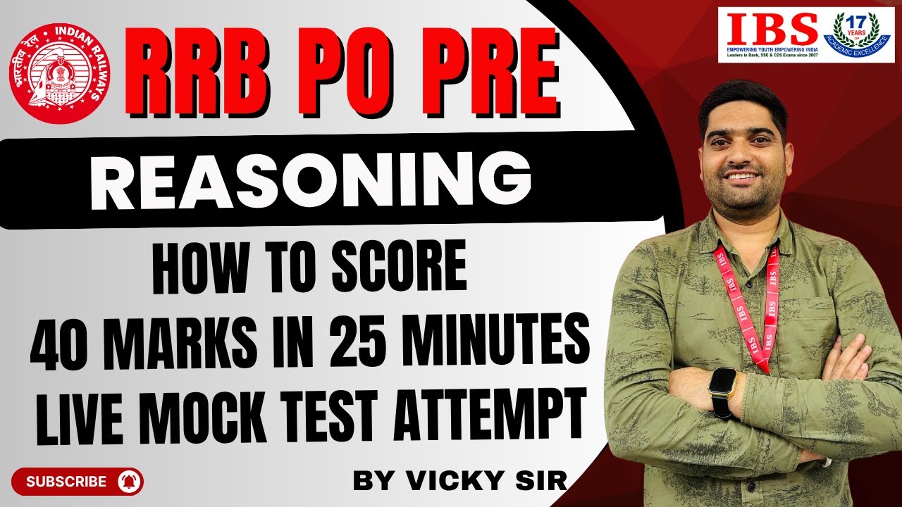 RRB PO PRE REASONINGII HOW TO SCORE 40 MARKS IN 25 MINUTES LIVE MOCK ...