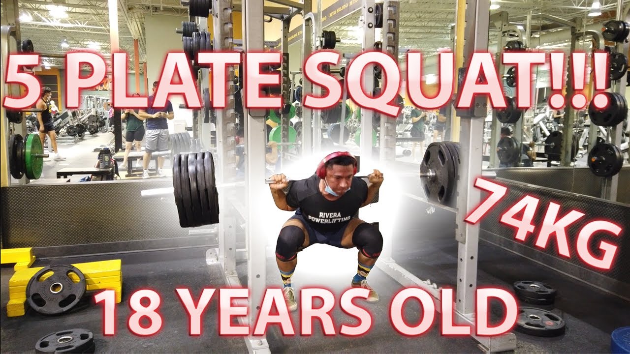 5 PLATE SQUAT| 74KG TEEN LIFTER - YouTube