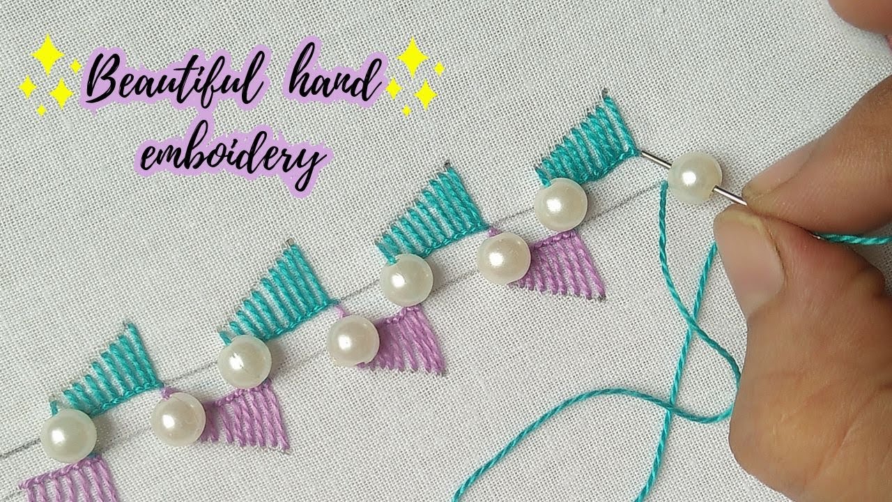 Double Shaded Hand Embroidery Border Line Design || Easy To Make ...