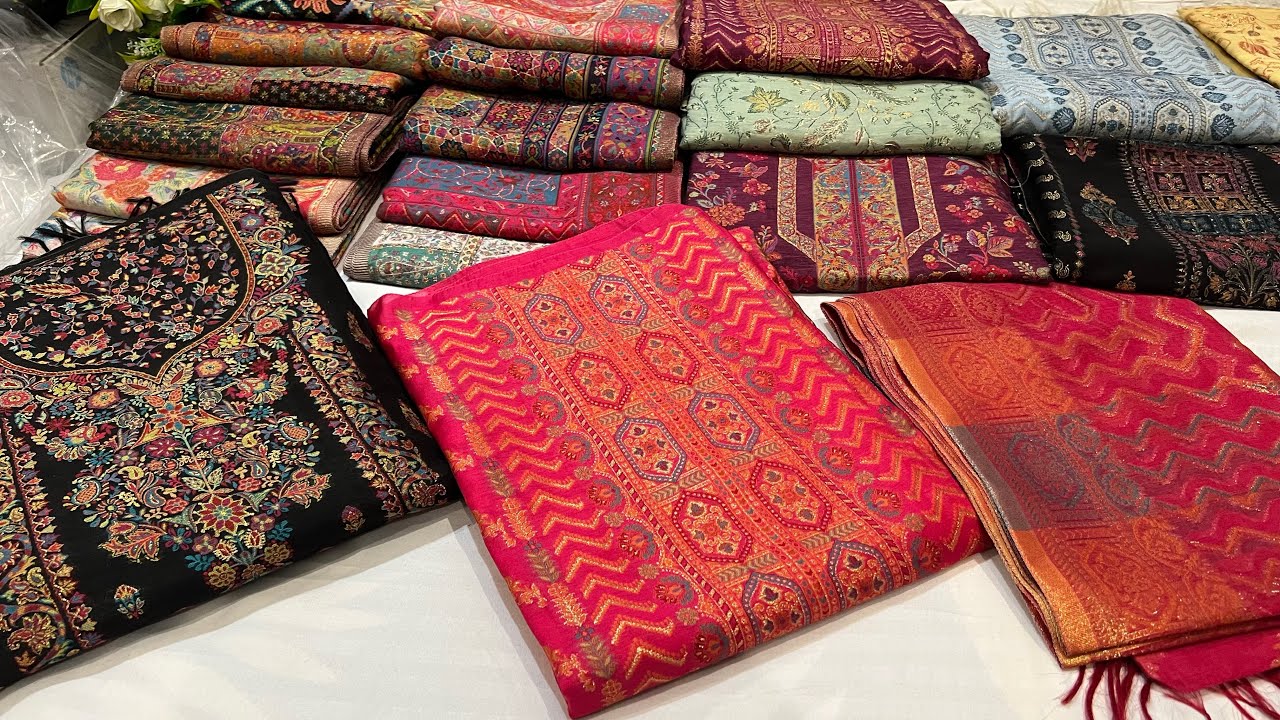 Silk Jamawar suits. Bridal #handloom dress. Silk Jamawar Dupattas. +91 ...