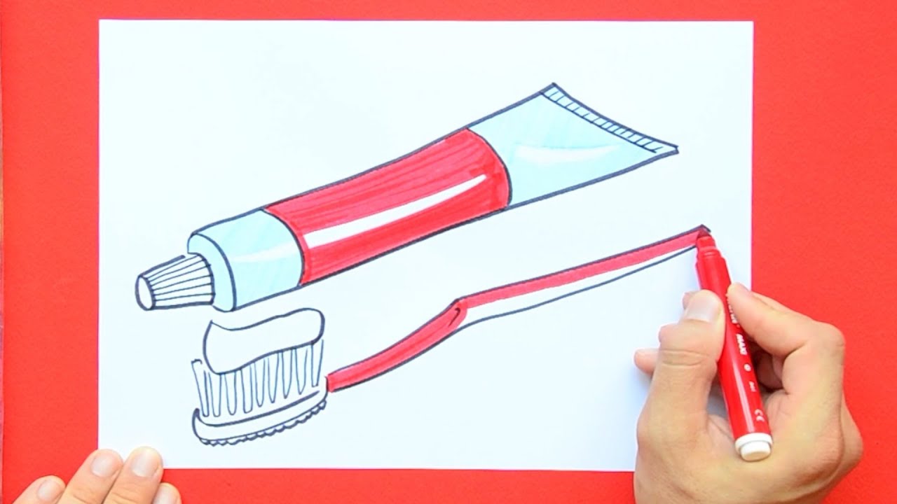 Toothpaste And Toothbrush Drawing