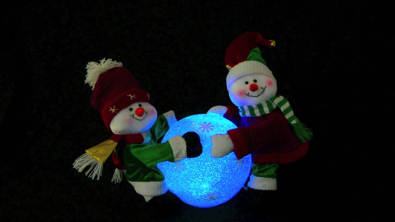 Snowmen With Light Up Snowball - YouTube