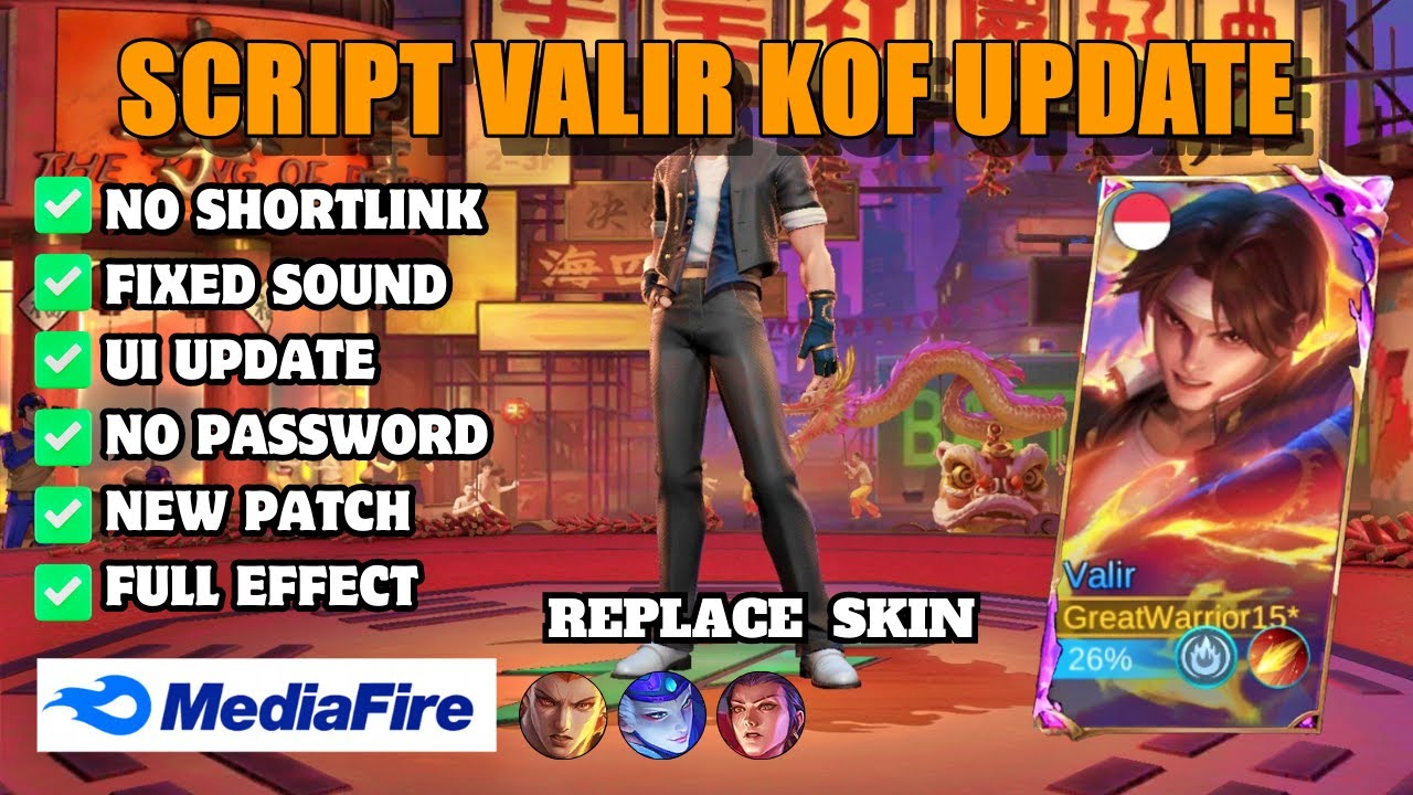 Update! Script Skin Valir KOF No Password Full Effect Voice Mobile ...