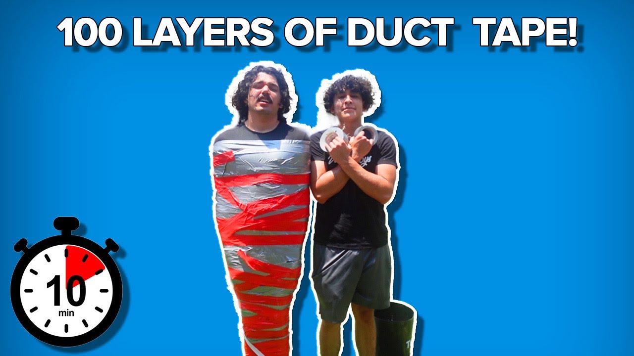 INSANE ESCAPE! 100 Layers of Duct Tape Challenge! - YouTube