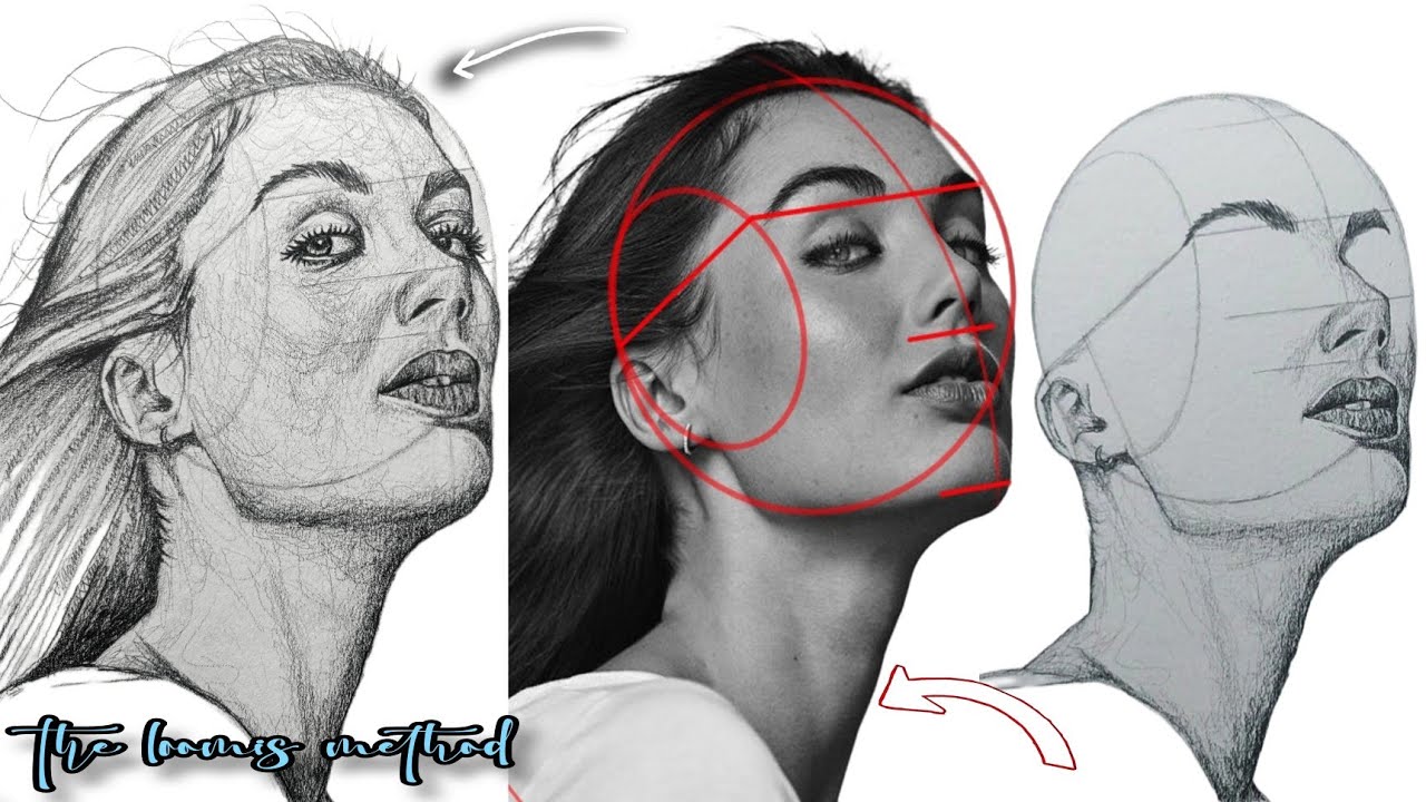 Drawing a Portrait Face Using the Loomis Method - YouTube