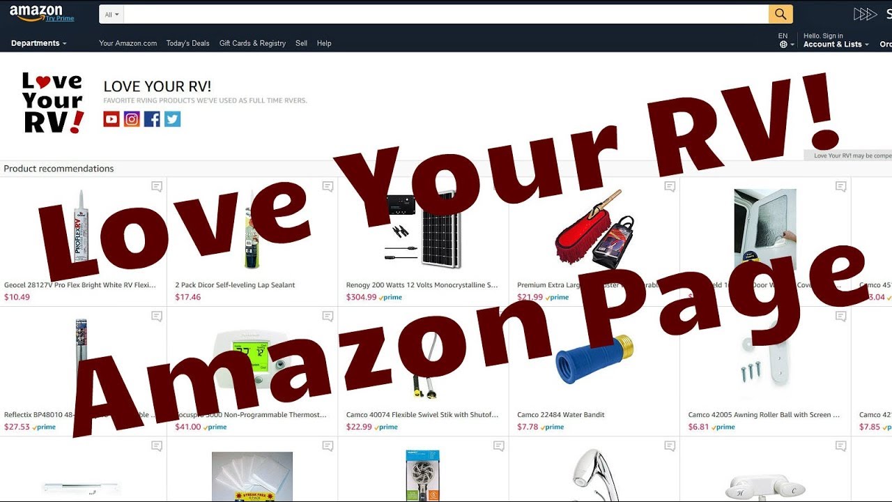 My New Love Your RV! Amazon Page -- *Warning* This video is self ...