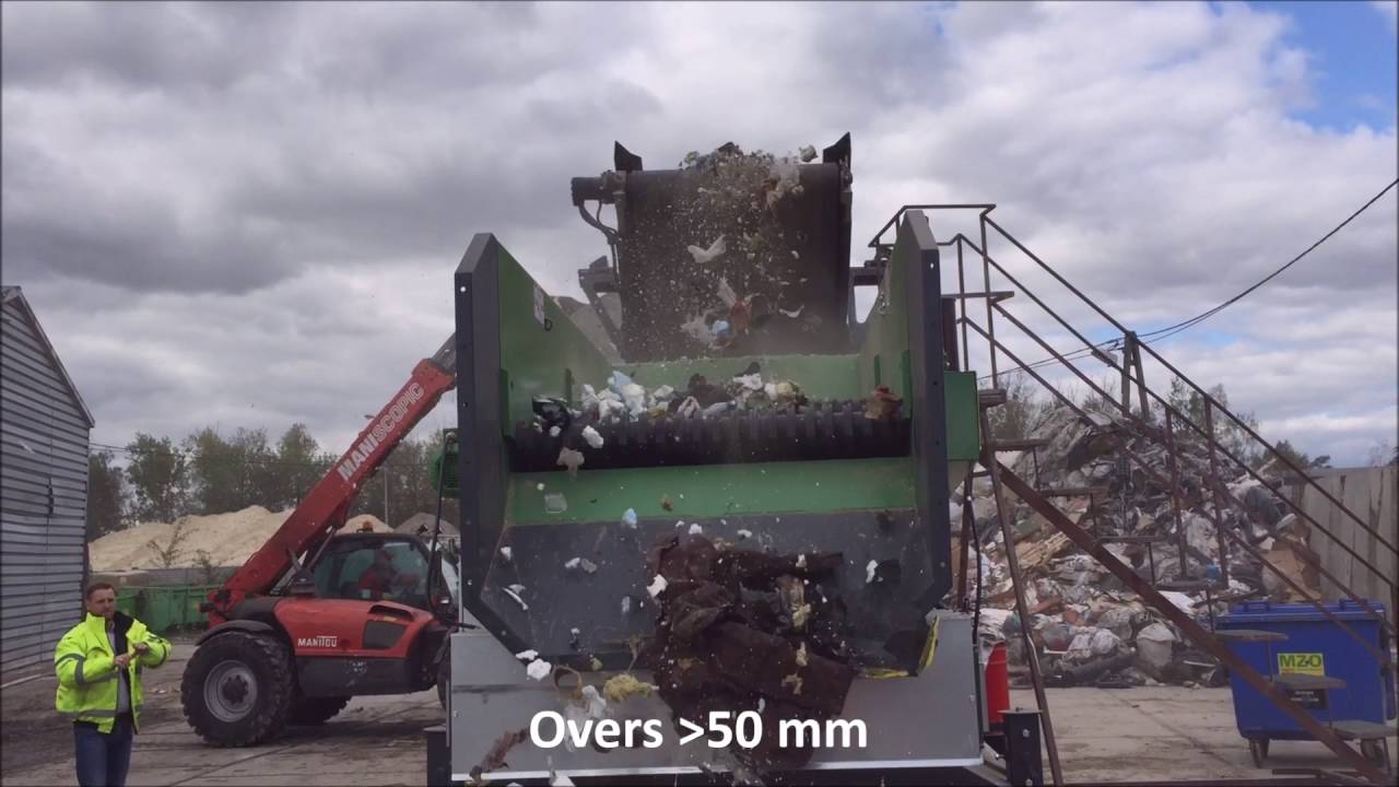 Nihot Recycling Debris Roll Screen® cleaning C&I waste - YouTube