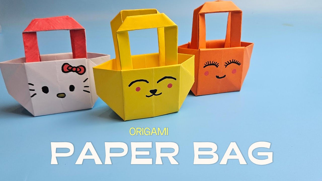 Craft a Cute Paper Bag with Origami - Easy Steps - YouTube