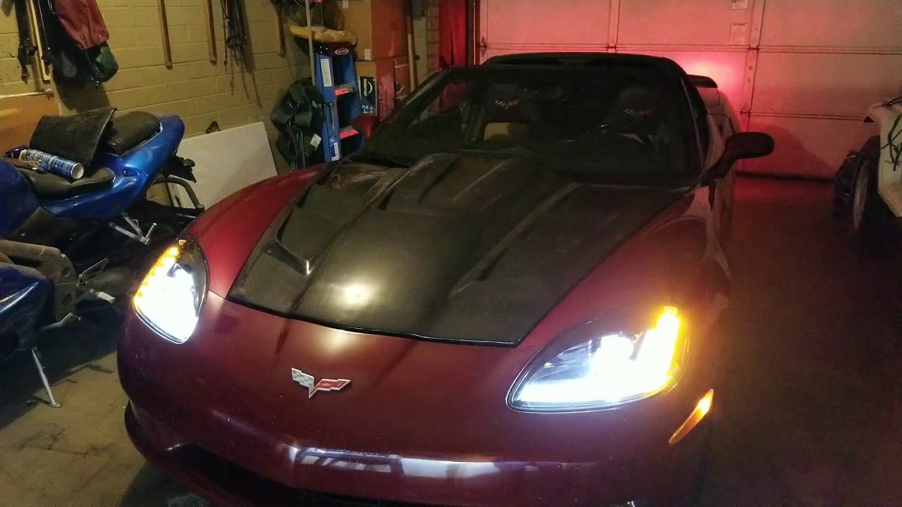 New vette lights headlights on the DevilDragon. - YouTube