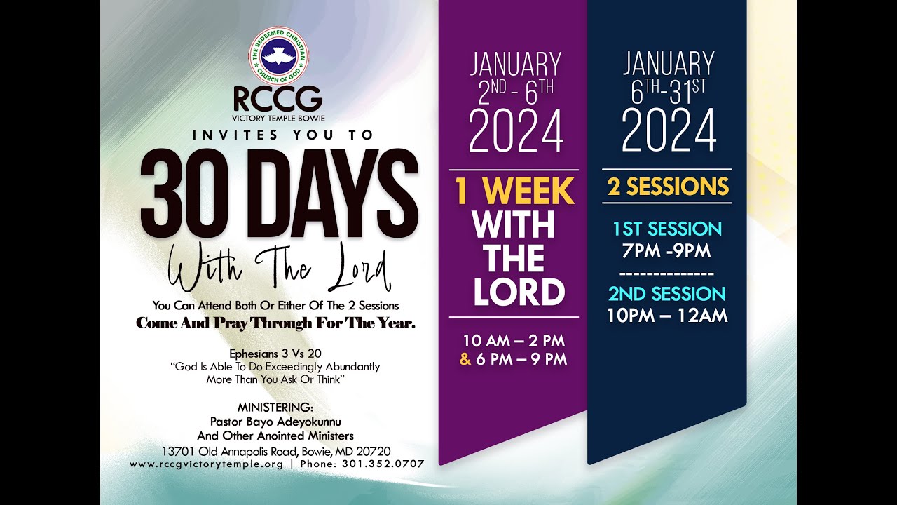 30 DAYS WITH THE LORD | WEDNESDAY JAN 3RD, 2024 | Victory Temple Bowie ...