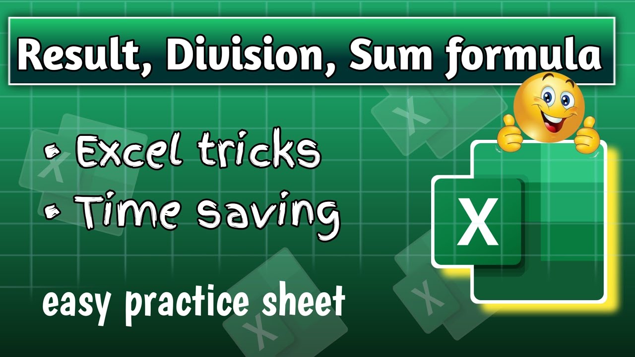 How To Calculate Result, Divisions In Excel|| एक्सेल में रिजल्ट डिवीजन ...